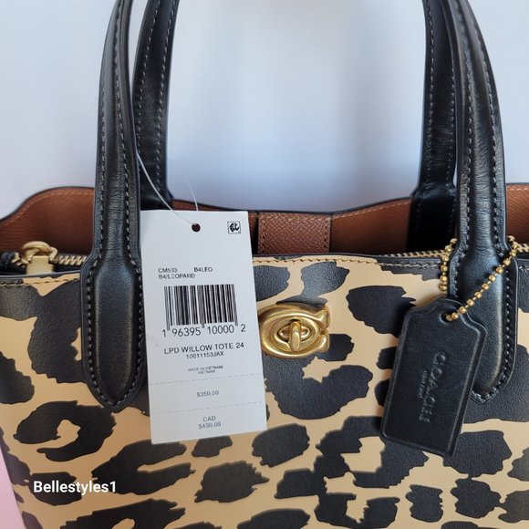 Coach | Bags | Coach Willow Tote 24 Leopard Print Small Refined Calf ...